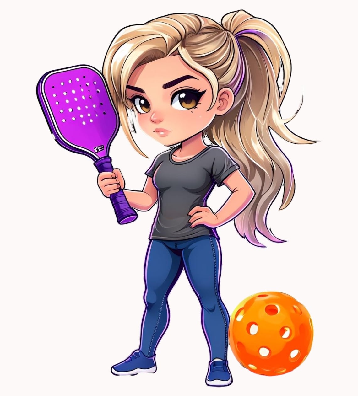 Pickleball Girl PNG, Cute Pickleball Clipart, Digital Download ...