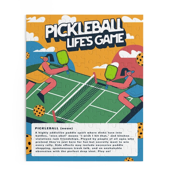 Pickleball Jigsaw Puzzle - Etsy
