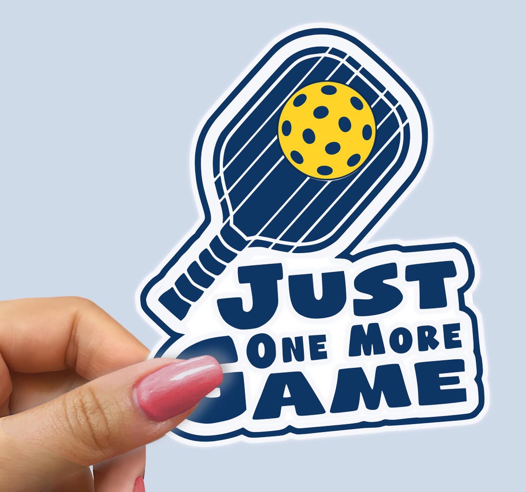 Pickleball Sticker, Vinyl Decal, Pickleball Fan Gift, Just One More ...