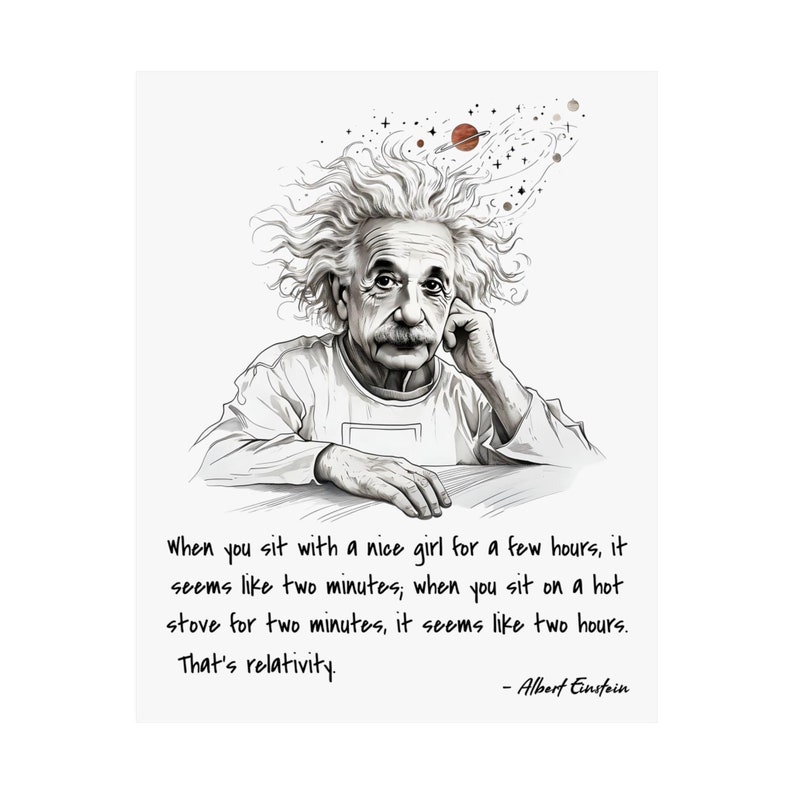 Einstein Quote Matte Vertical Poster, Home Decor, Wall Art, Relativity ...