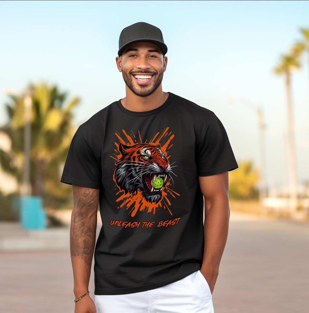 Pickleball Unleash the Beast Roaring Tiger Unisex Tee, Beast Mode Shirt ...