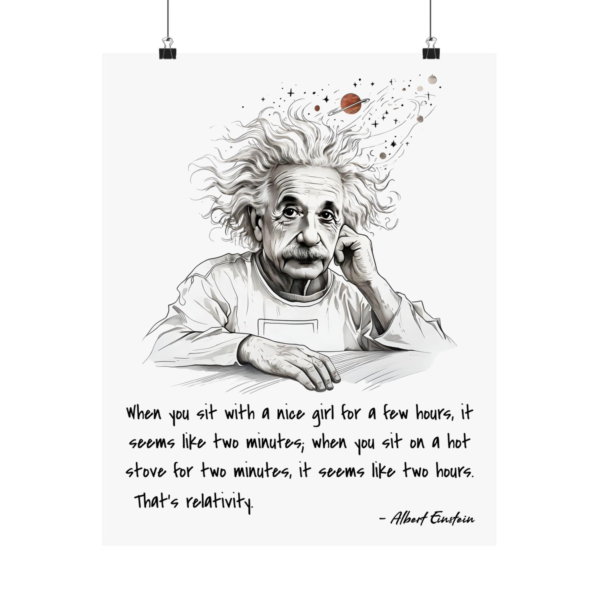 Einstein Quote Matte Vertical Poster, Home Decor, Wall Art, Relativity ...