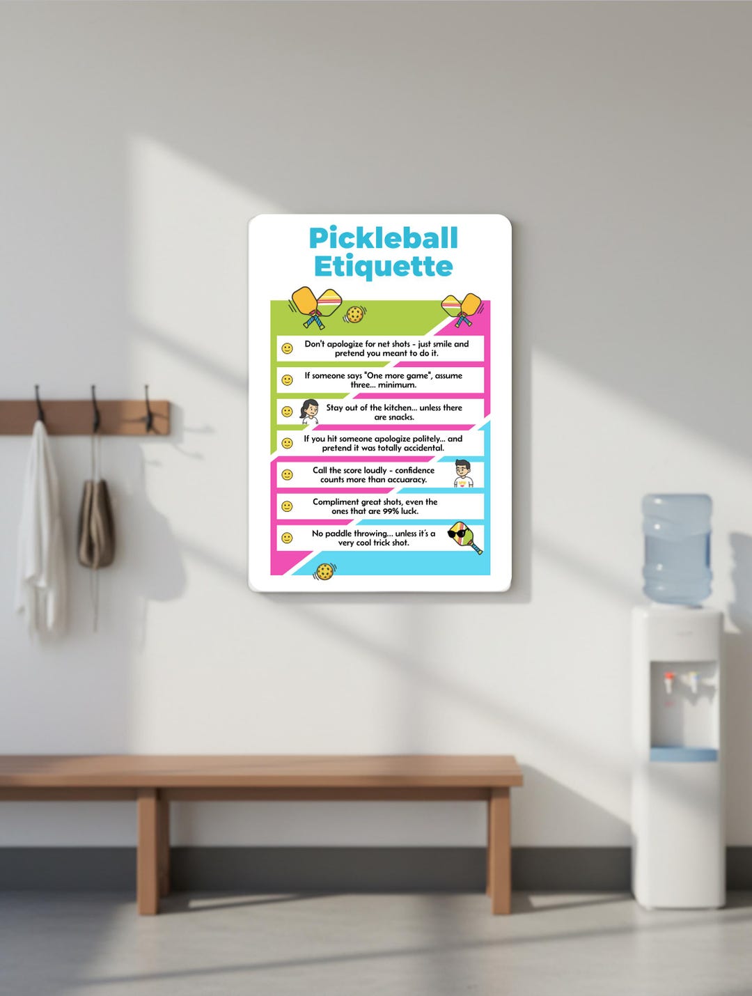 Pickleball Etiquette Rules Metal Art Sign | Funny Pickleball Court ...