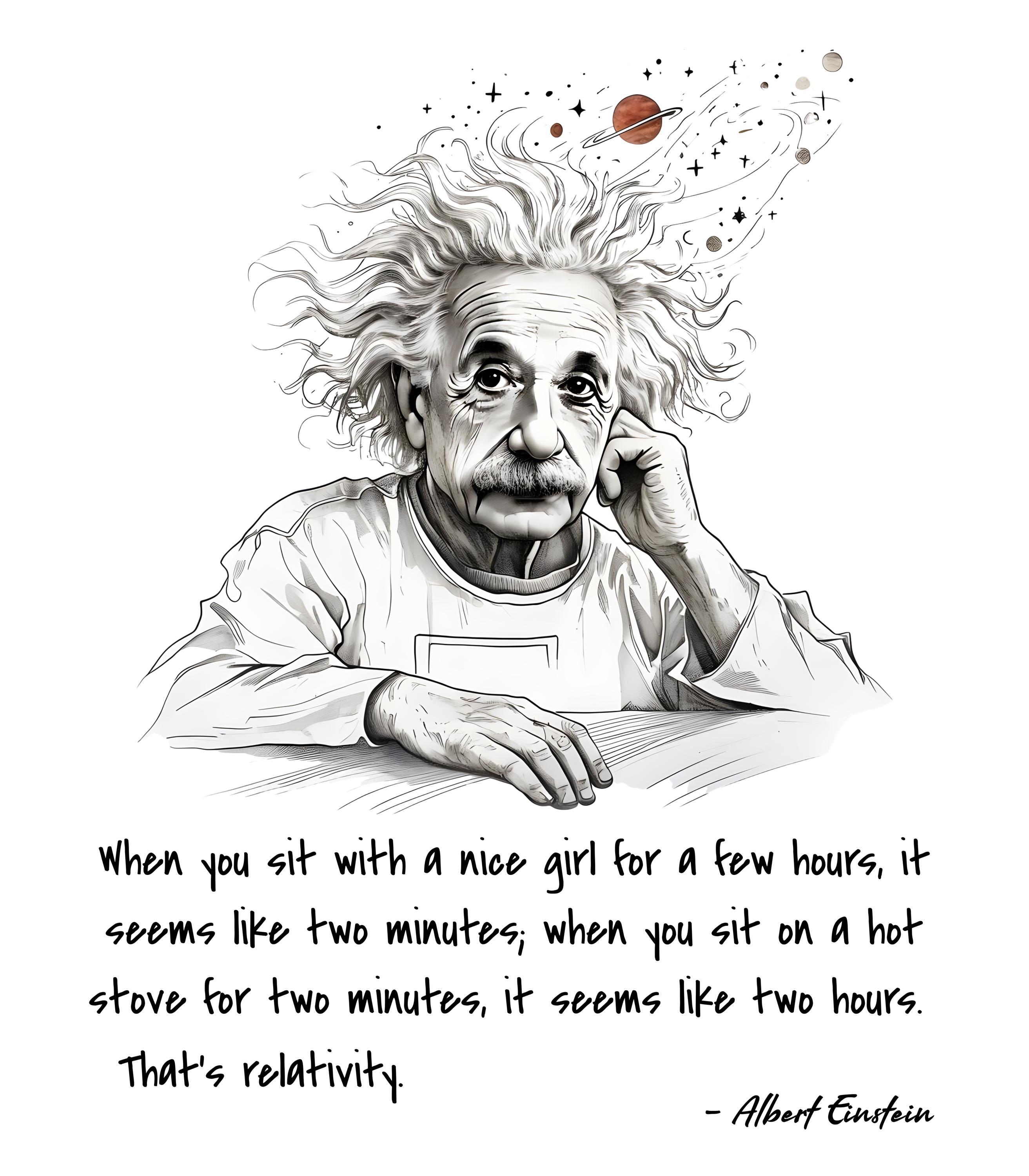 Einstein Relativity PNG, Printable Home Decor, Instant Download Wall ...