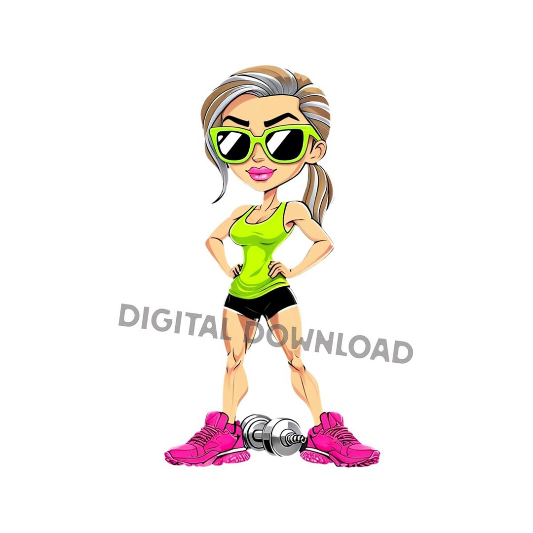 Strong Woman Fitness PNG, Workout Girl Clipart, Gym Digital Download ...