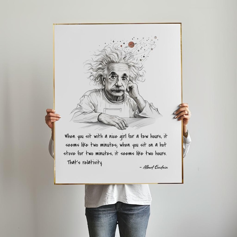 Einstein Quote Matte Vertical Poster, Home Decor, Wall Art, Relativity ...