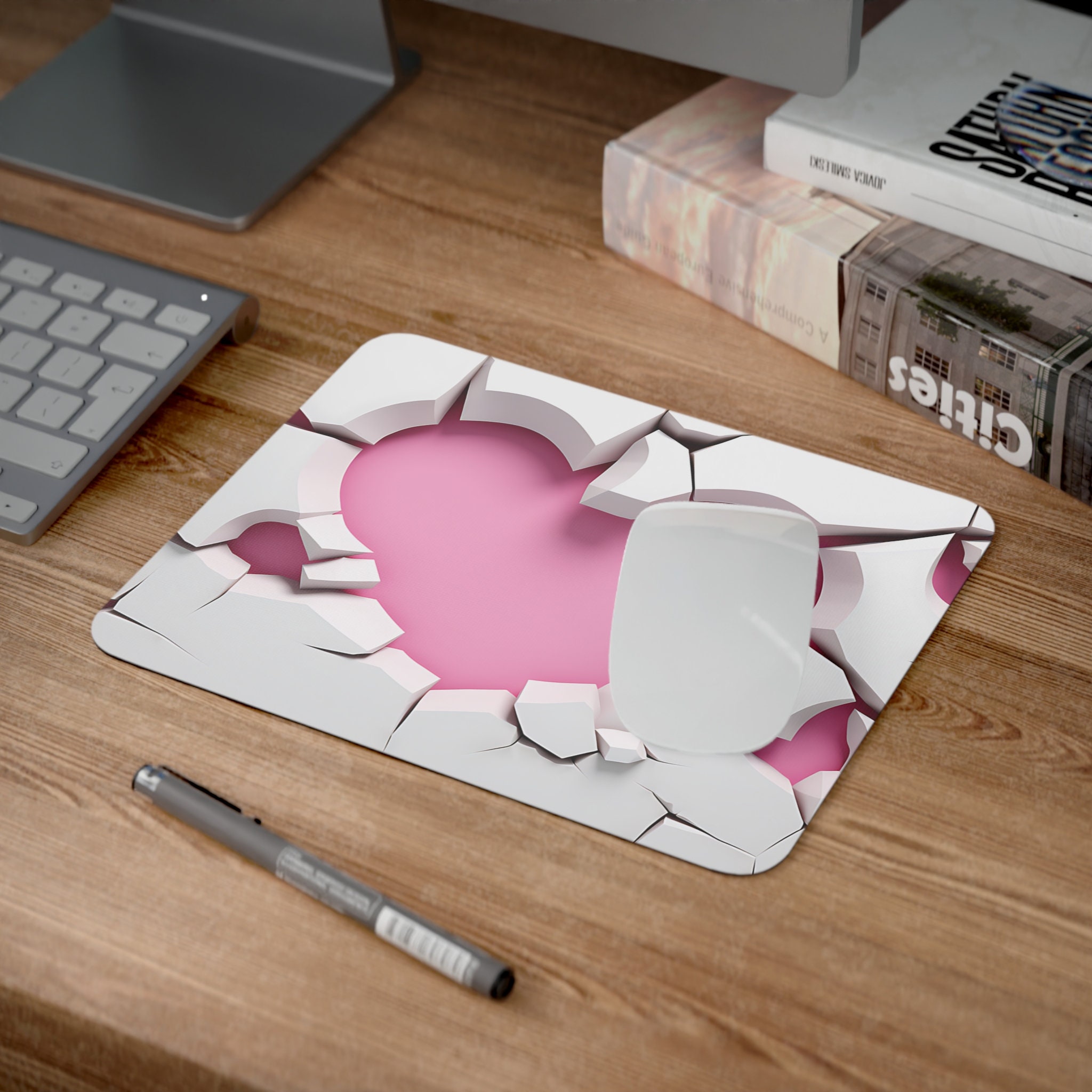 3D Pink Heart Mouse Pad, Gift for Students, Mouse Pads, Gift for Teens ...