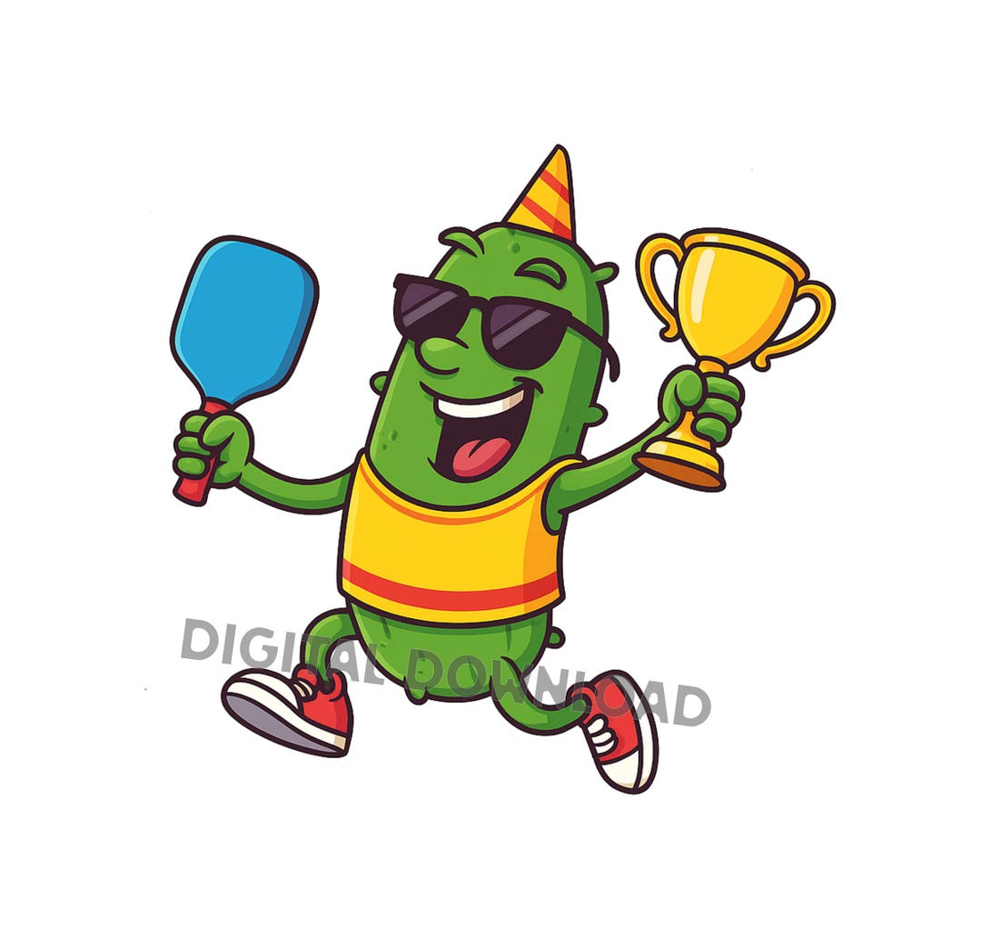 Pickleball Champion PNG, Tournament Winner Clipart, Funny Pickle ...