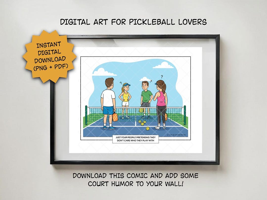 Pickleball Comic Printable – “picking Pickleball Partners” | Funny ...