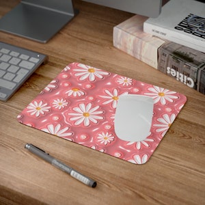 3D Daisies Pink Mouse Pad, Pretty Mousepad, Gift for Students, Gift for ...