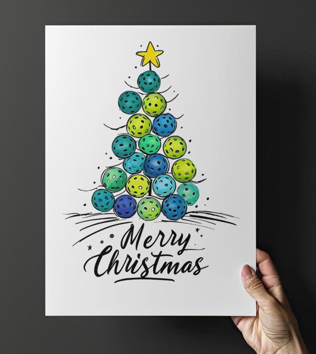 A Fun Pickleball Christmas Tree PNG File, Digital Download, 300DPI ...