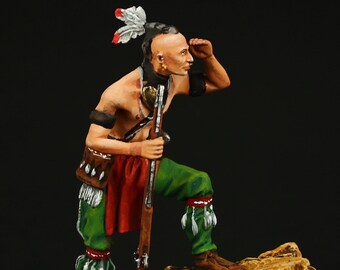 Tin Soldier Collectible Mohawk Warrior 54 Mm American Natives - Etsy