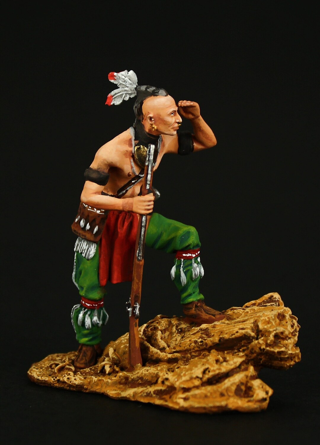 Tin Soldier Collectible Mohawk Warrior 54 Mm American Natives - Etsy