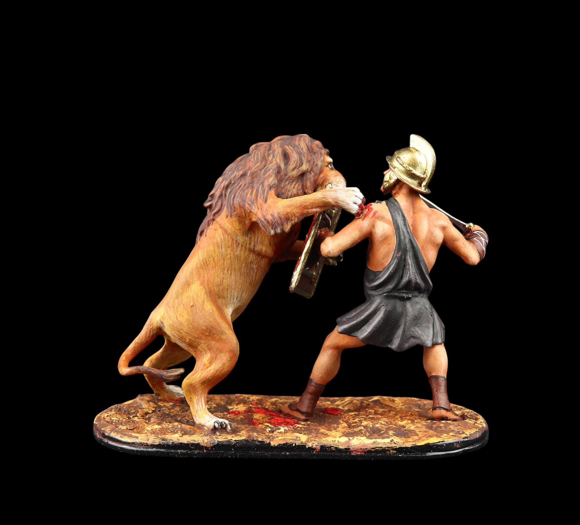 Tin Soldier Collectible Roman Gladiator Bestiarius and Lion 54 Mm ...