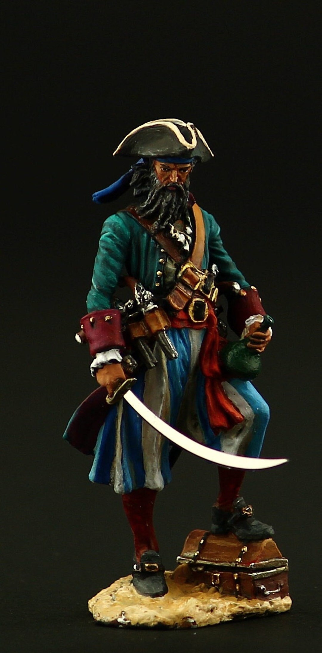 Tin Soldier Collectible Blackbeard 1680-1718 54 Mm New World - Etsy