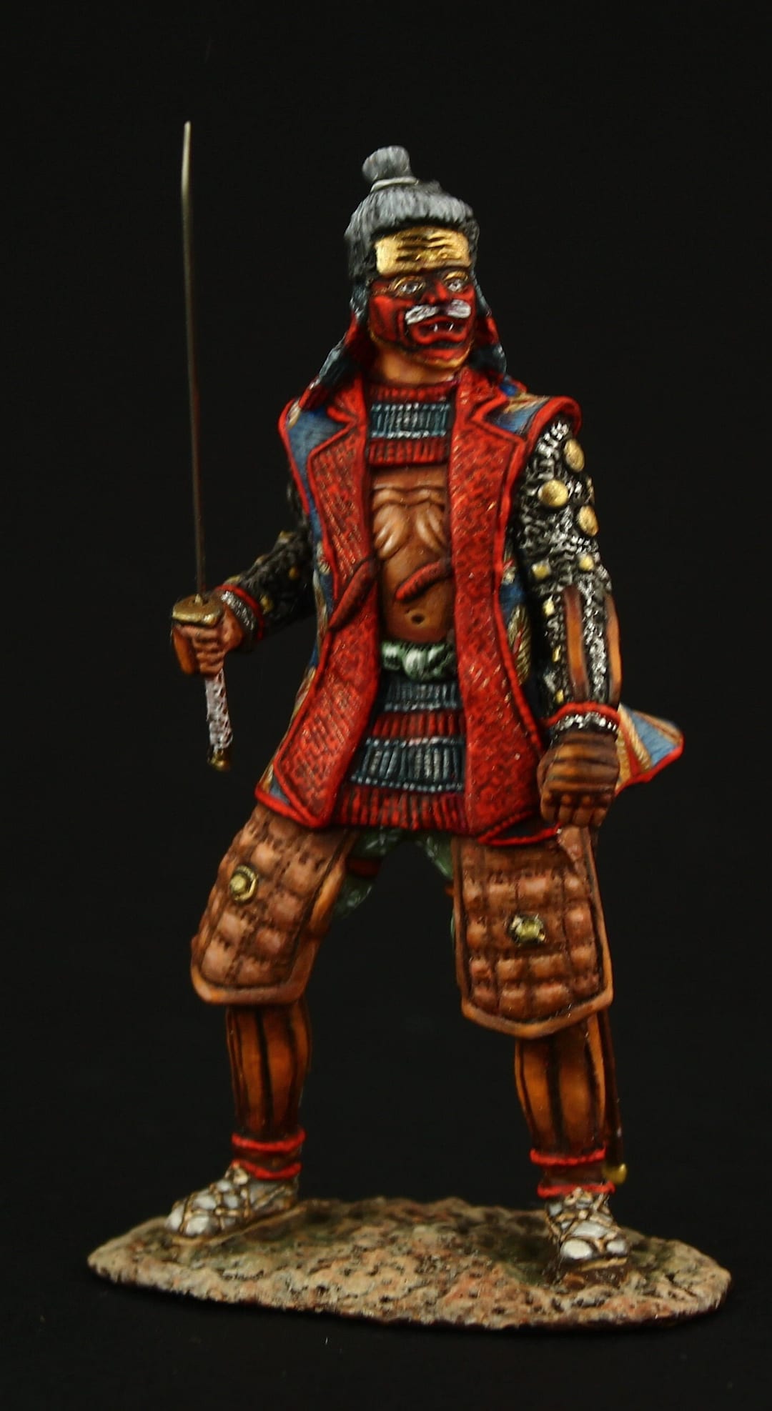 Tin Soldier Museum (TOP) Samurai With Mango Mask 54 Mm Medieval Japan ...