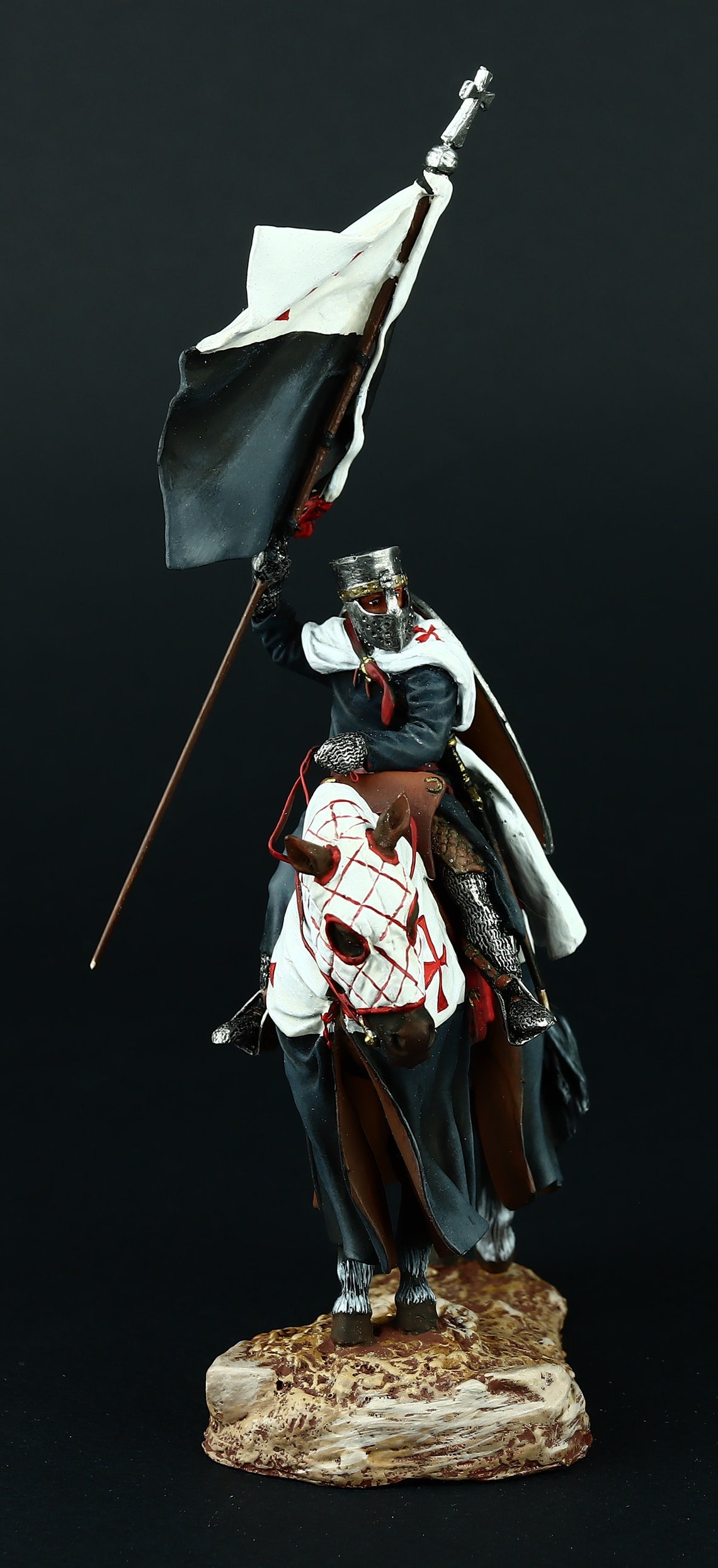 Tin Soldier Collectible Templar Knight With Baucant 1200-1230 - Etsy