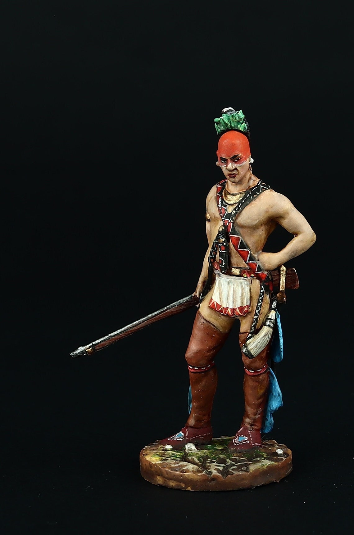 Tin Soldier Collectible Mohawk Warrior 54 Mm American Natives - Etsy