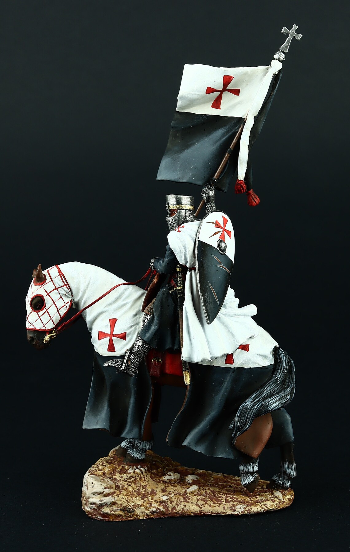 Tin Soldier Collectible Templar Knight With Baucant 1200-1230 - Etsy