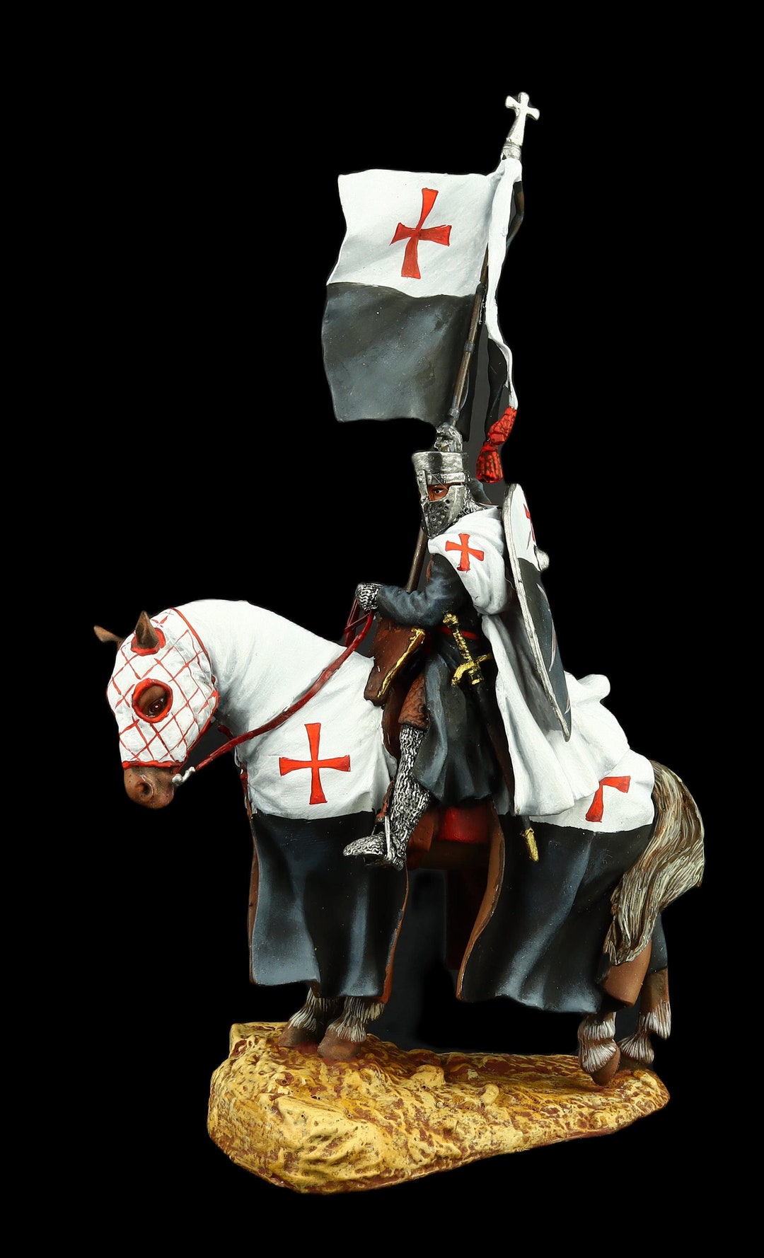 Tin Soldier Collectible Templar Knight With Baucant 1200-1230 54 Mm ...