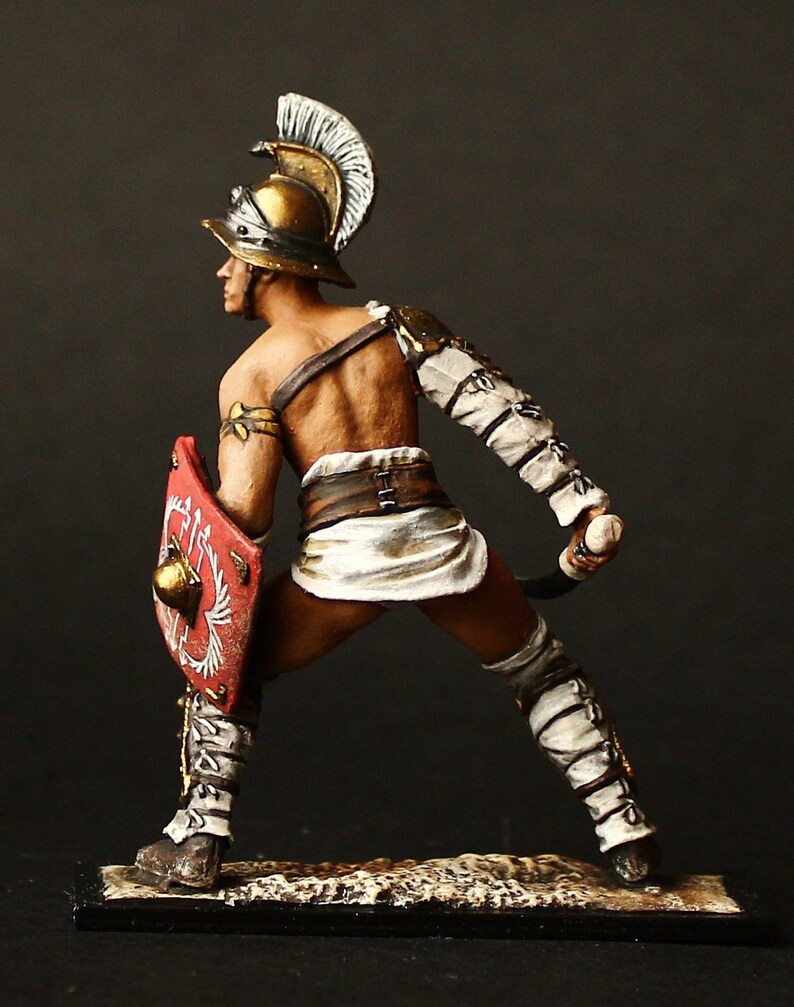 Tin Soldier Collectible Roman Gladiator Thraex 60 Mm Ancient - Etsy