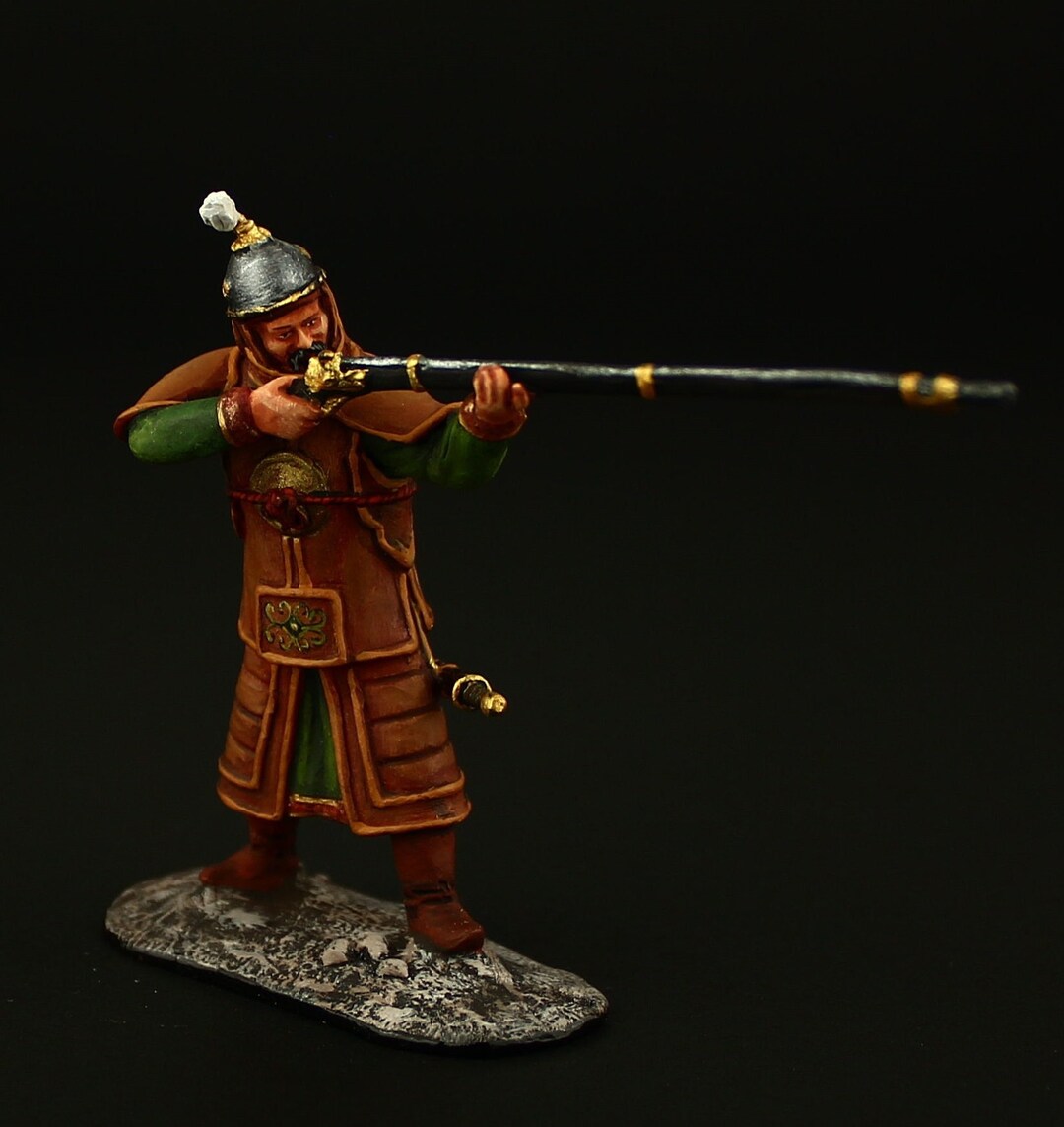 Tin Soldier Collectible Chinese Warrior With Rifle, Shooting, XVII C ...