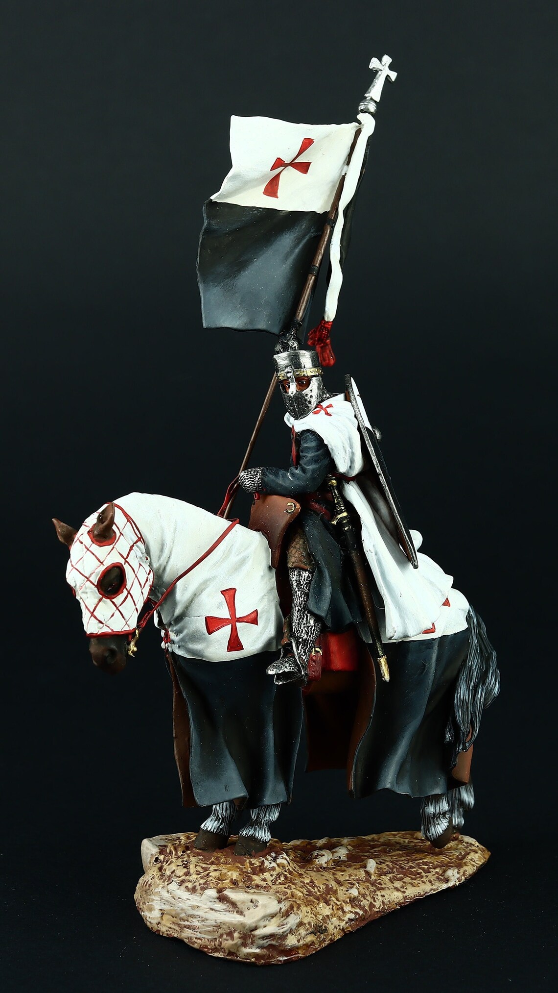 Tin Soldier Collectible Templar Knight With Baucant 1200-1230 - Etsy