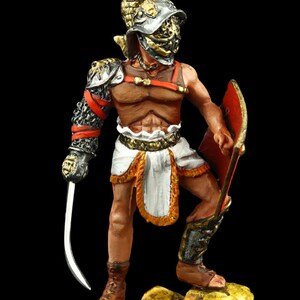 Tin Soldier Collectible Roman Gladiator Thraex 54 Mm Ancient Rome - Etsy