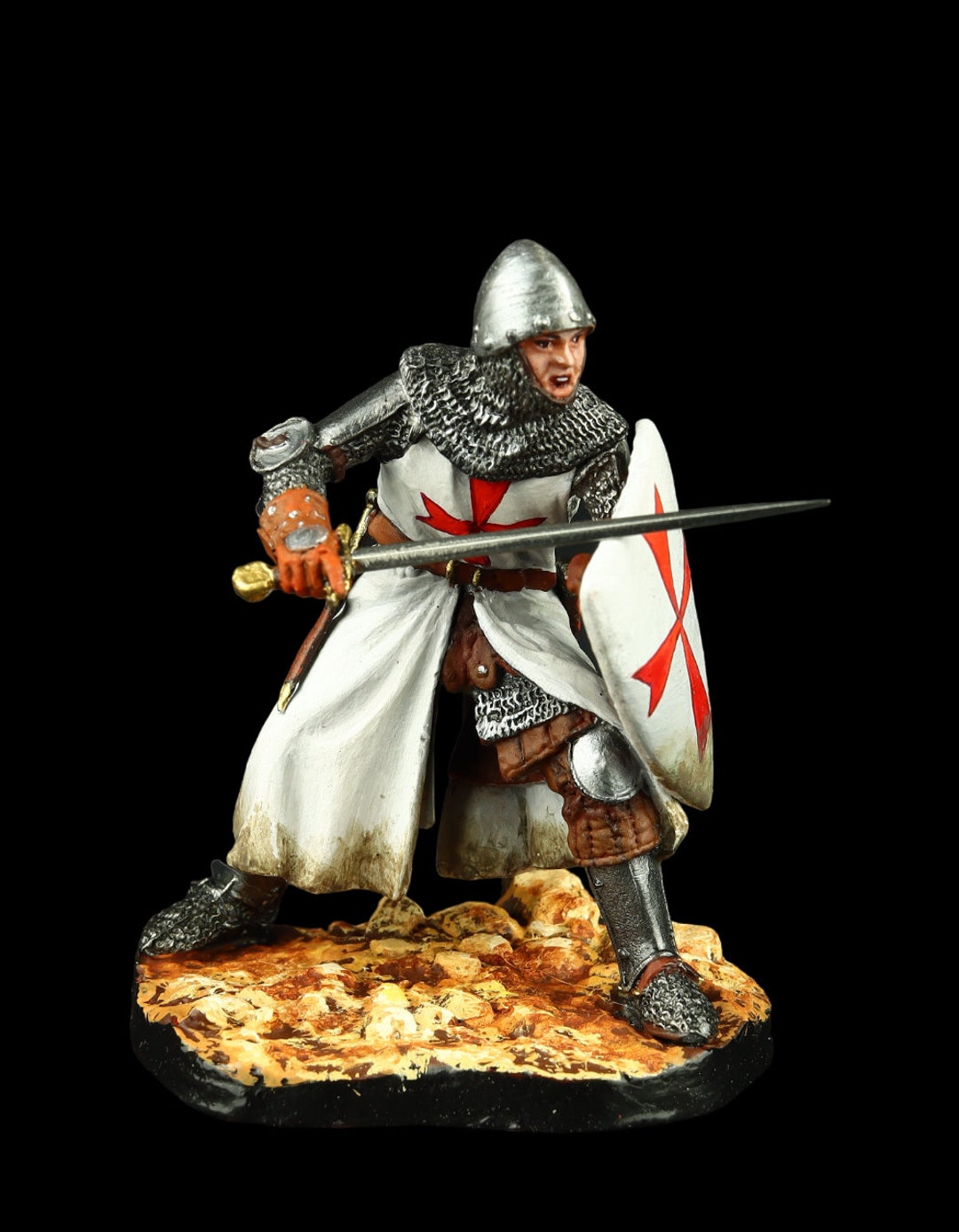 Tin Soldier Collectible Knight Templar 54 Mm Medieval Age & Crusades - Etsy
