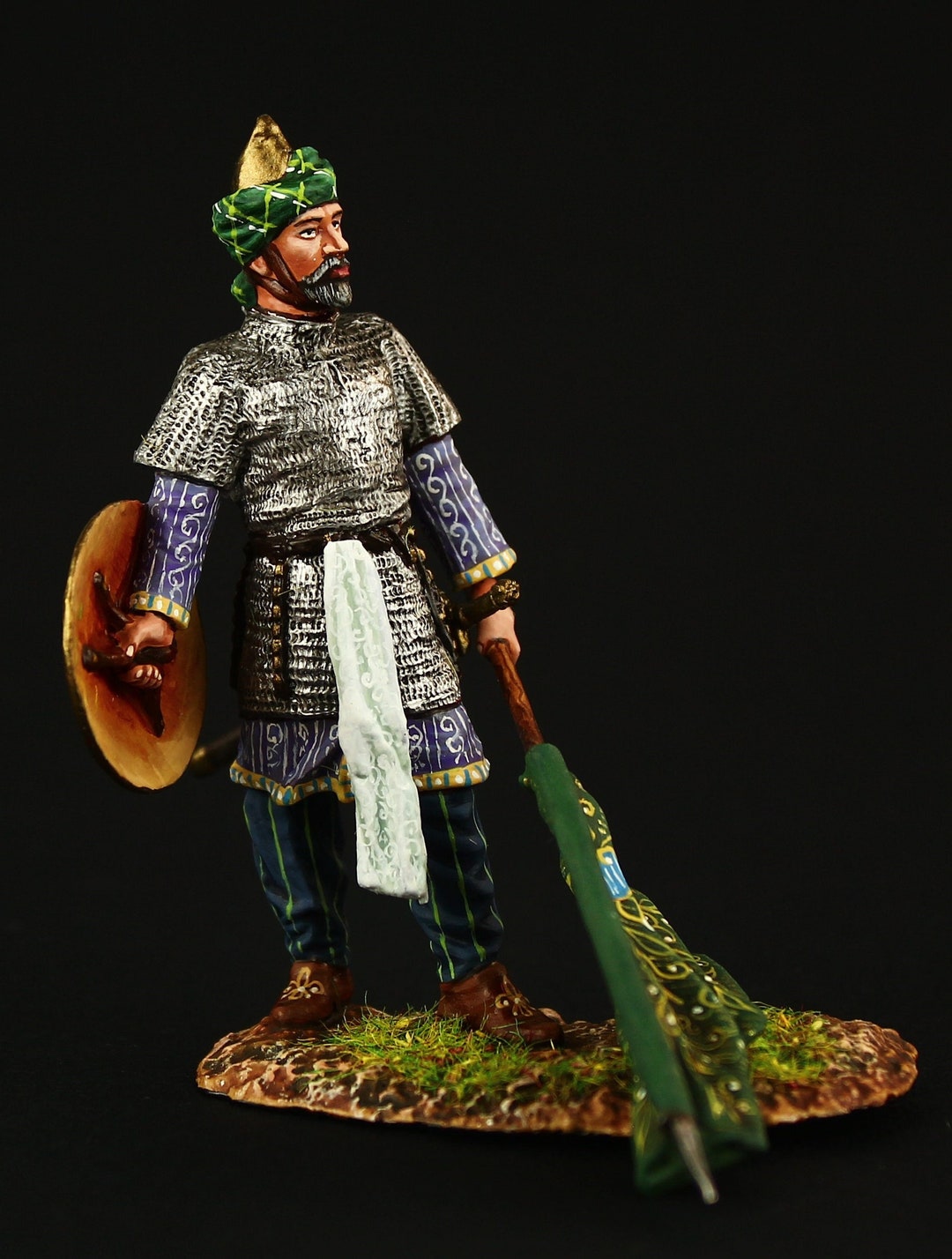Tin Soldier Collectible Saracen Warrior With Standard, 1119 54 Mm Near ...