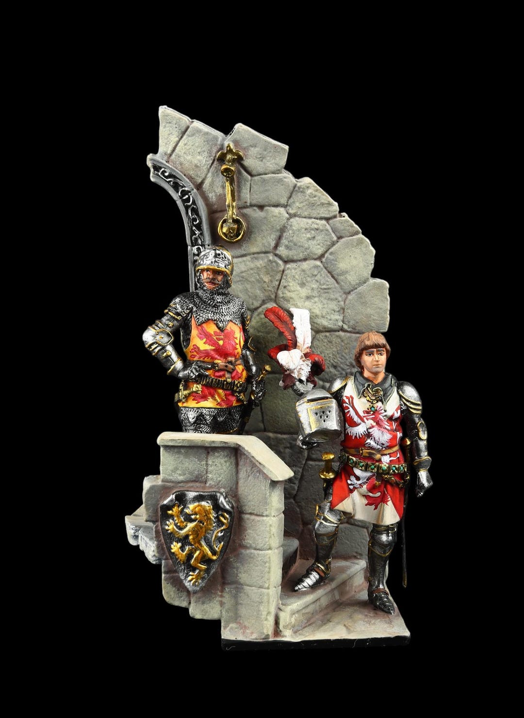 Tin Soldier Collectible Italian Knights at Castlle, XIV C. 54 Mm ...