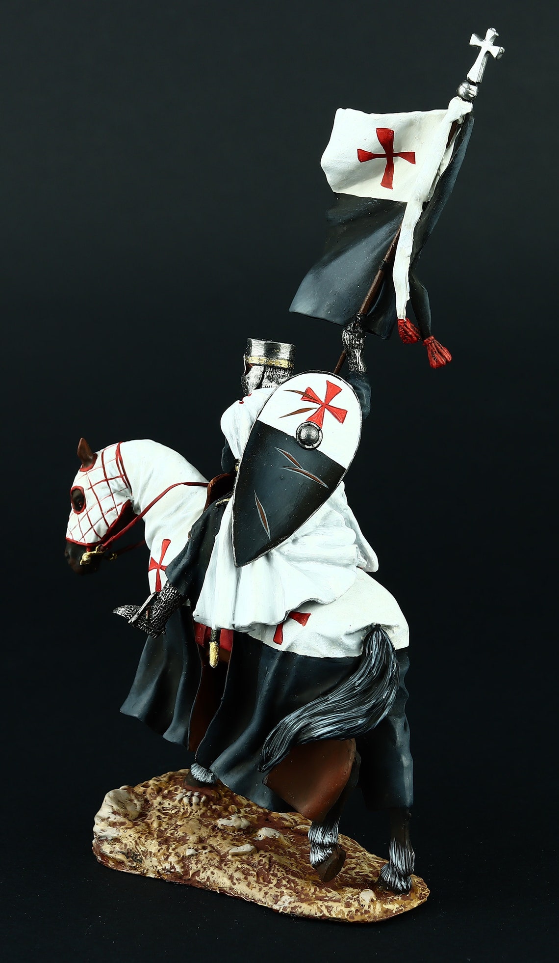 Tin Soldier Collectible Templar Knight With Baucant 1200-1230 - Etsy