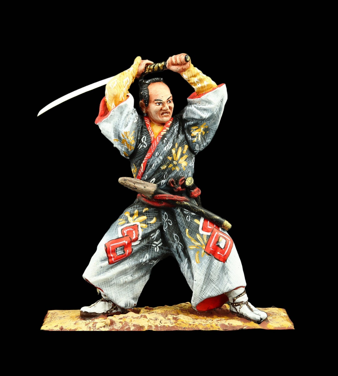 Tin Soldier Collectible Dueling Samurai Warrior in Rage, XVI C 54 Mm ...