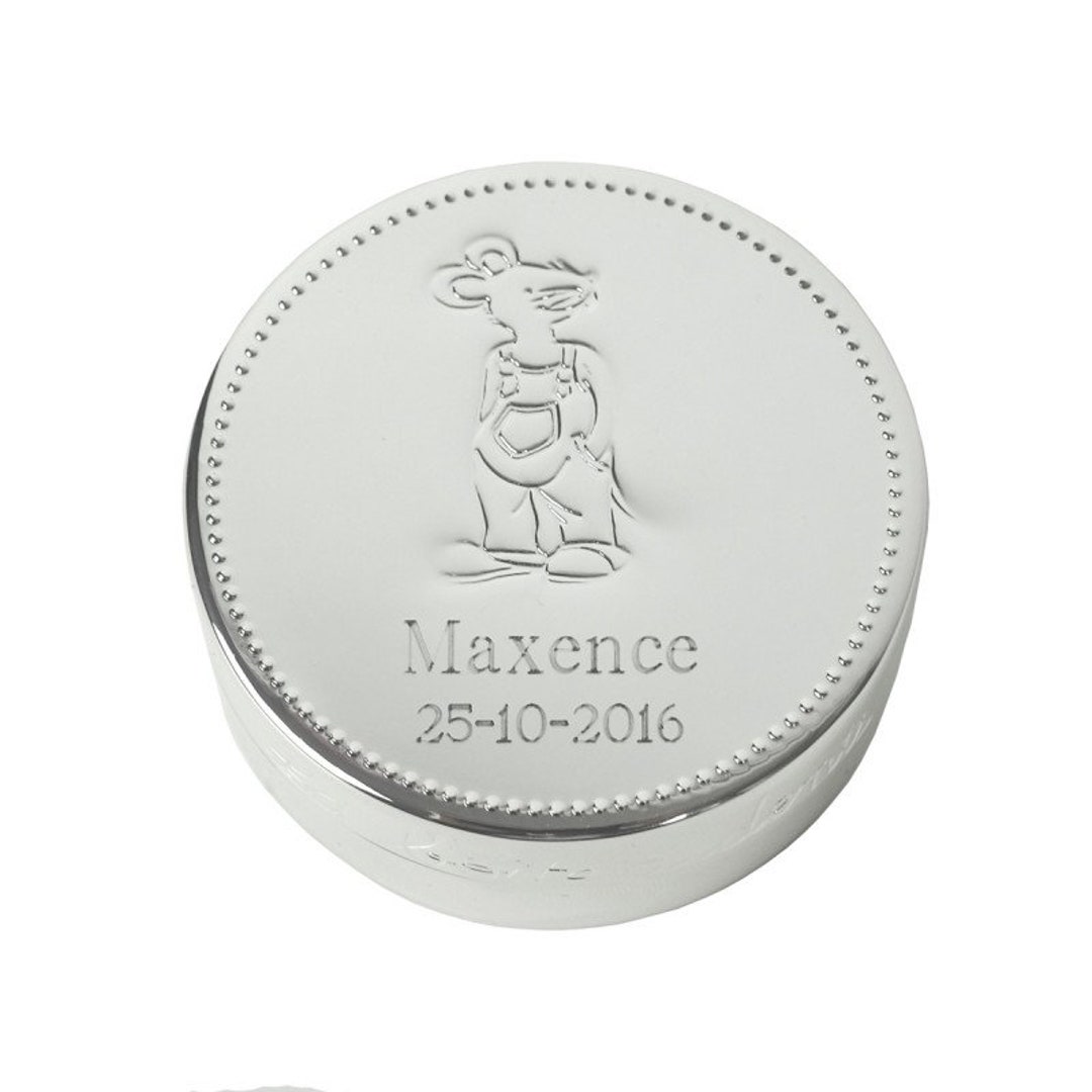 Engraved Silver Metal Tooth Box First Name Date - Etsy