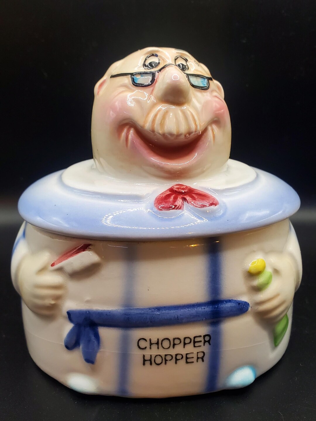 Vintage Chopper Hopper Denture Holder – Funny Ceramic Tooth Jar – Mid ...