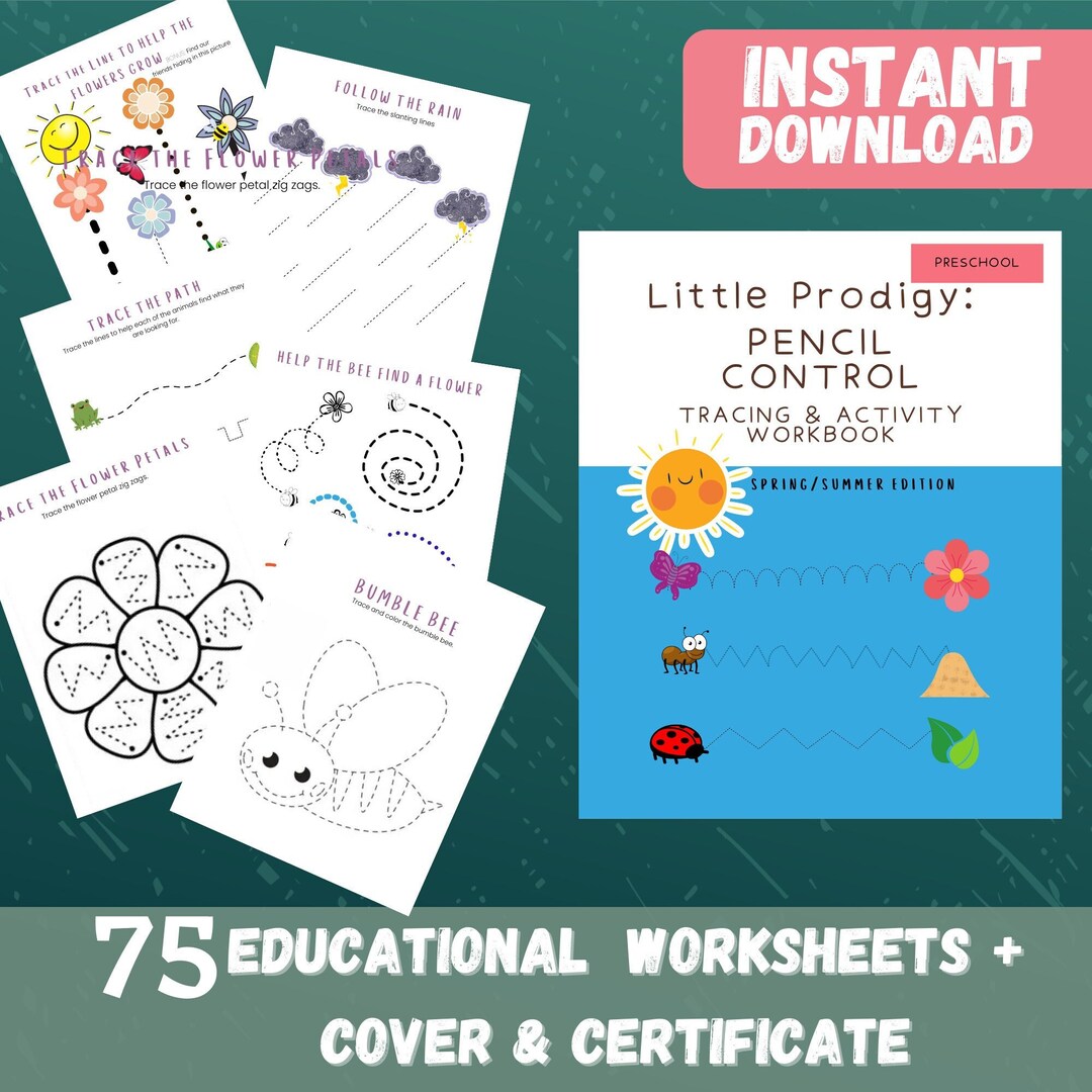 Pencil Control Tracing Workbook for Preschool/kindergarten 75 Pages of ...