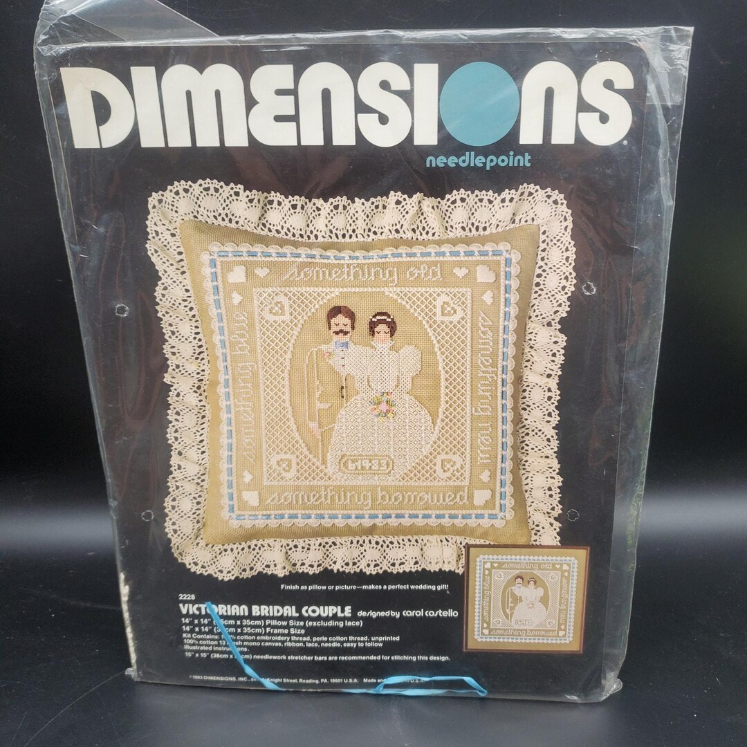Vintage Dimensions Needlepoint Kit Victorian Bridal Couple 1983 Wedding ...