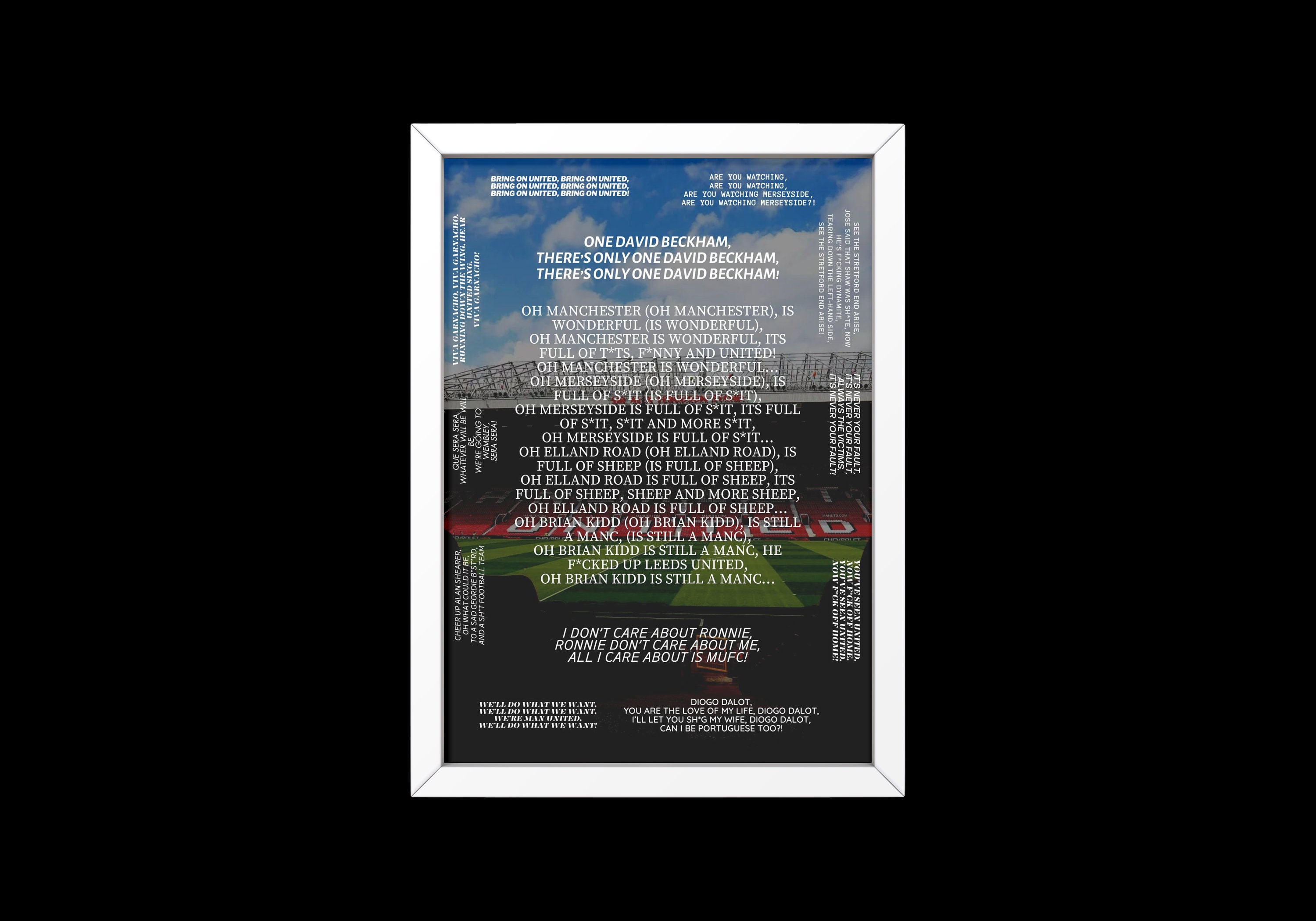 Manchester United Chants Print // Manchester United Print // Rashford ...