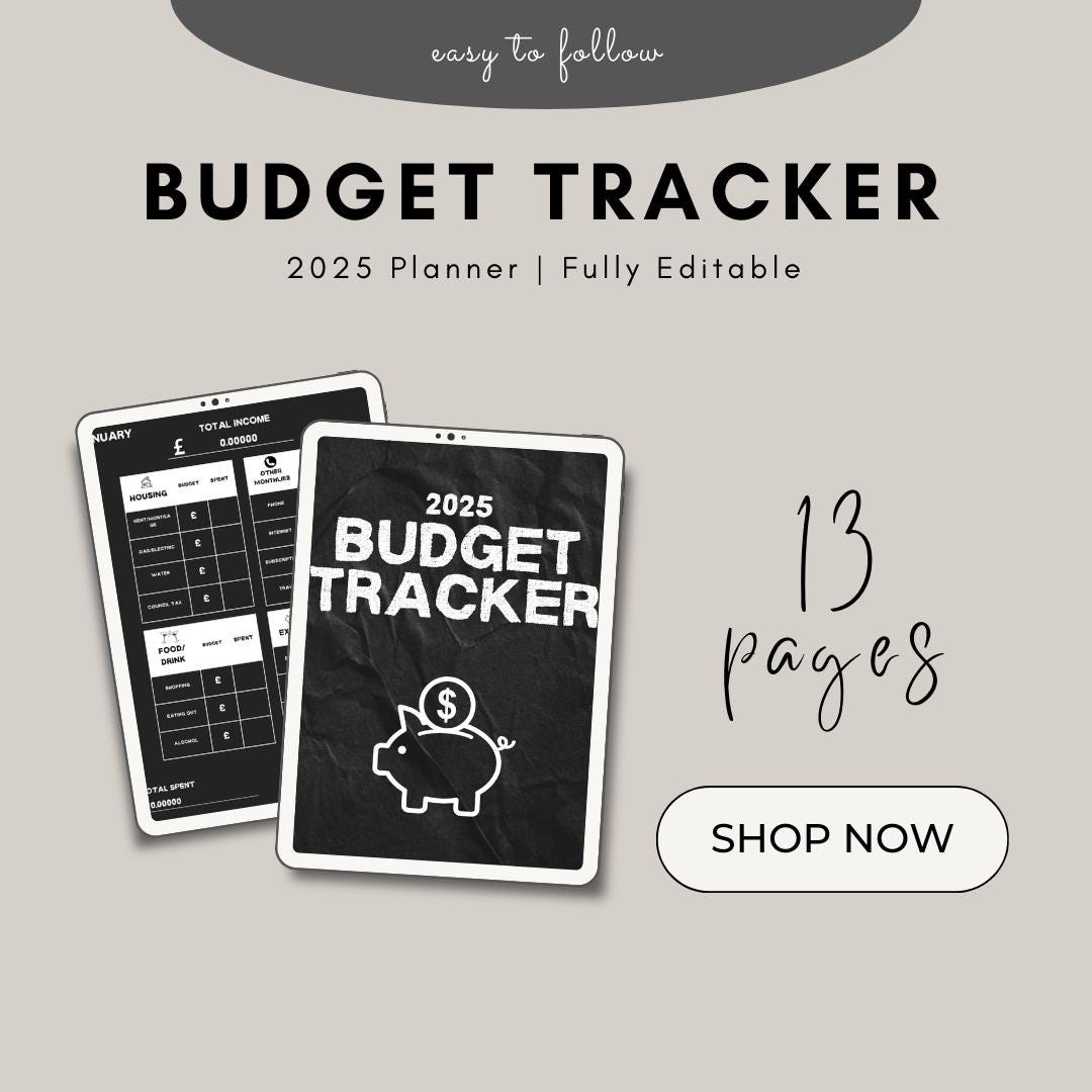 Editable Budget Tracker PDF | Personal Finance Planner | Monthly ...