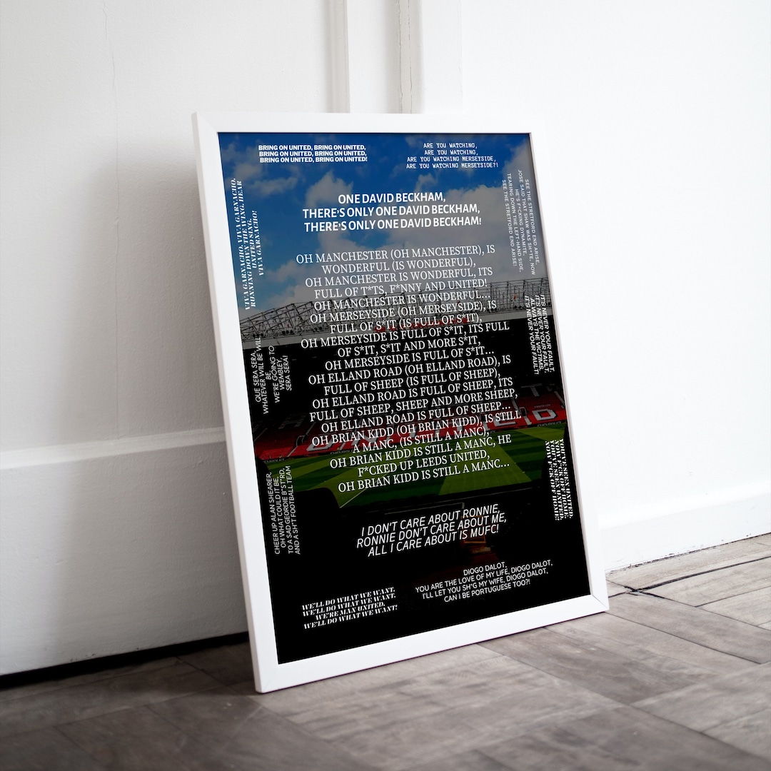 Manchester United Chants Print // Manchester United Print // Rashford ...