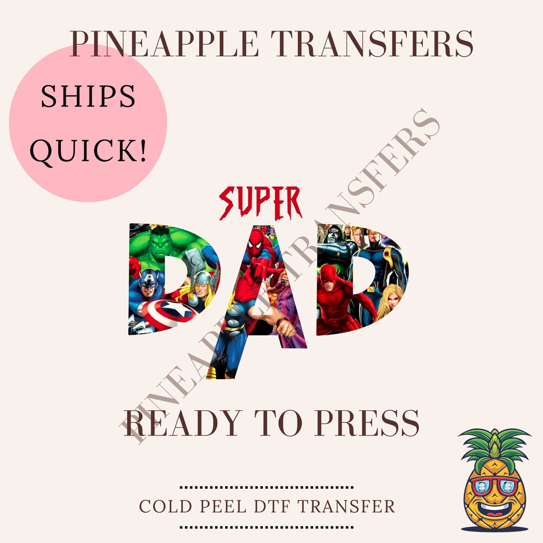 Super Dad | Father's Day Transfer | Cold Peel DTF | Heat Press Required ...