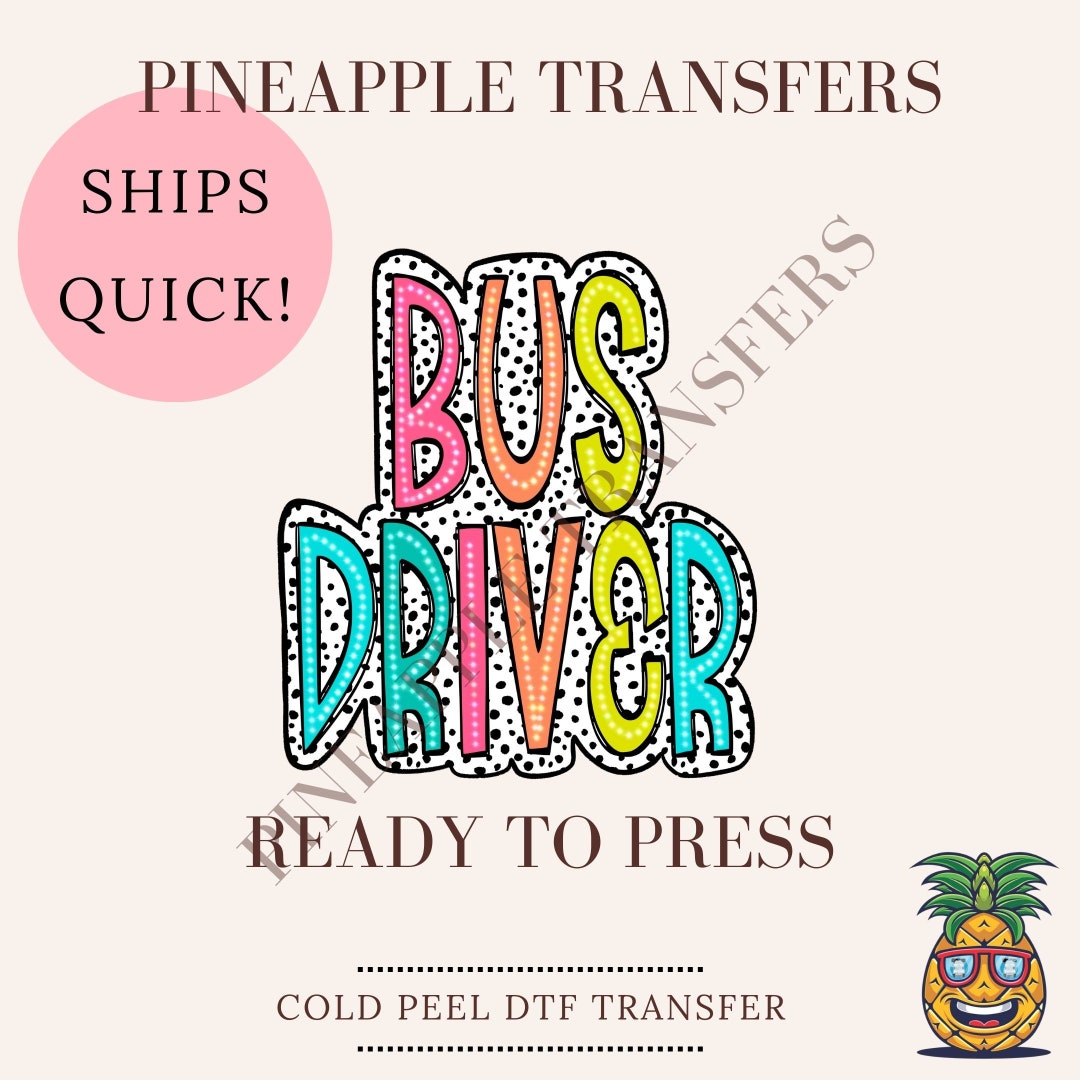 Bus Driver - Dalmatian DTF | DTF Transfers | Ready to Press Direct to ...