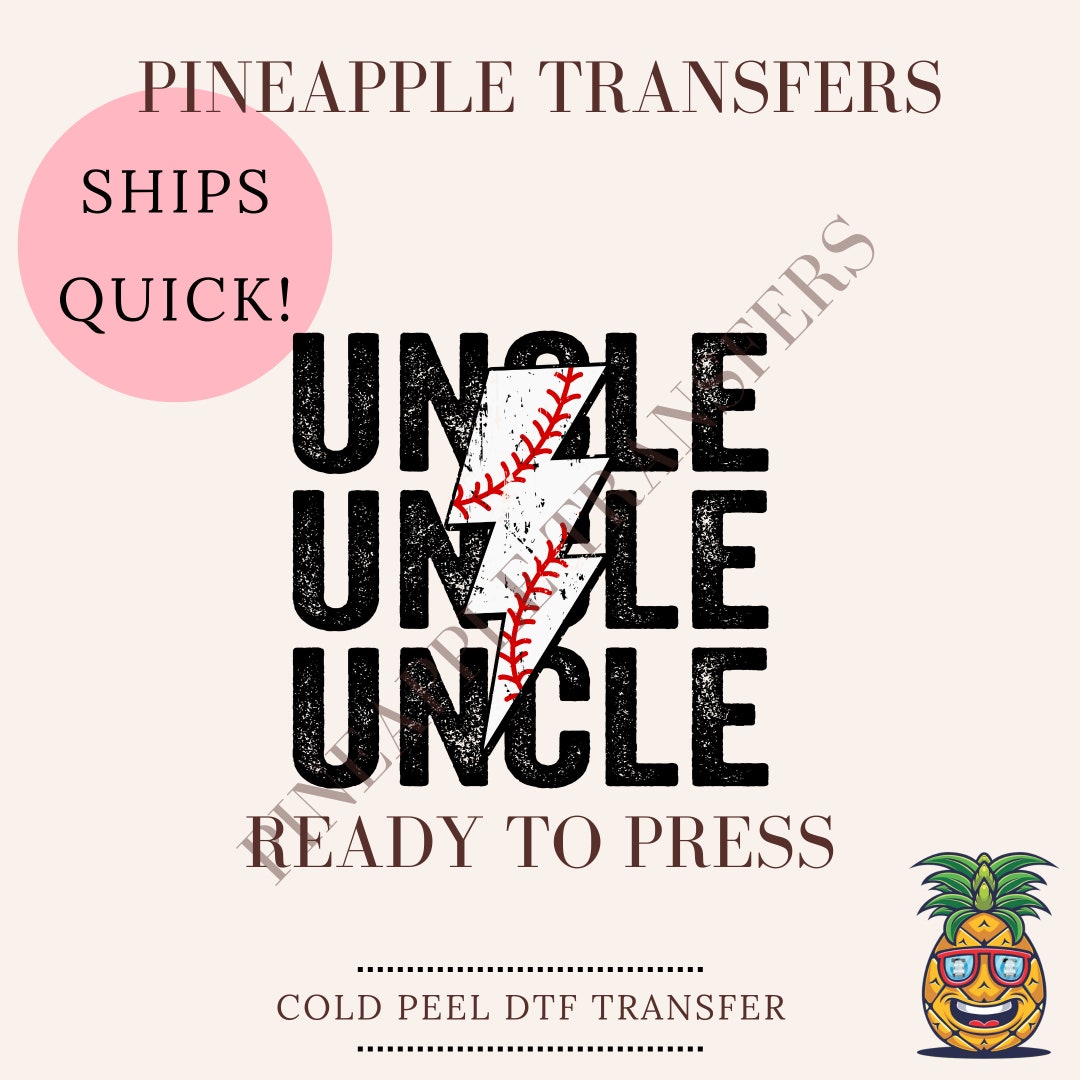 Uncle - Baseball Bolt | DTF Transfers | Ready to Press Direct to Film ...