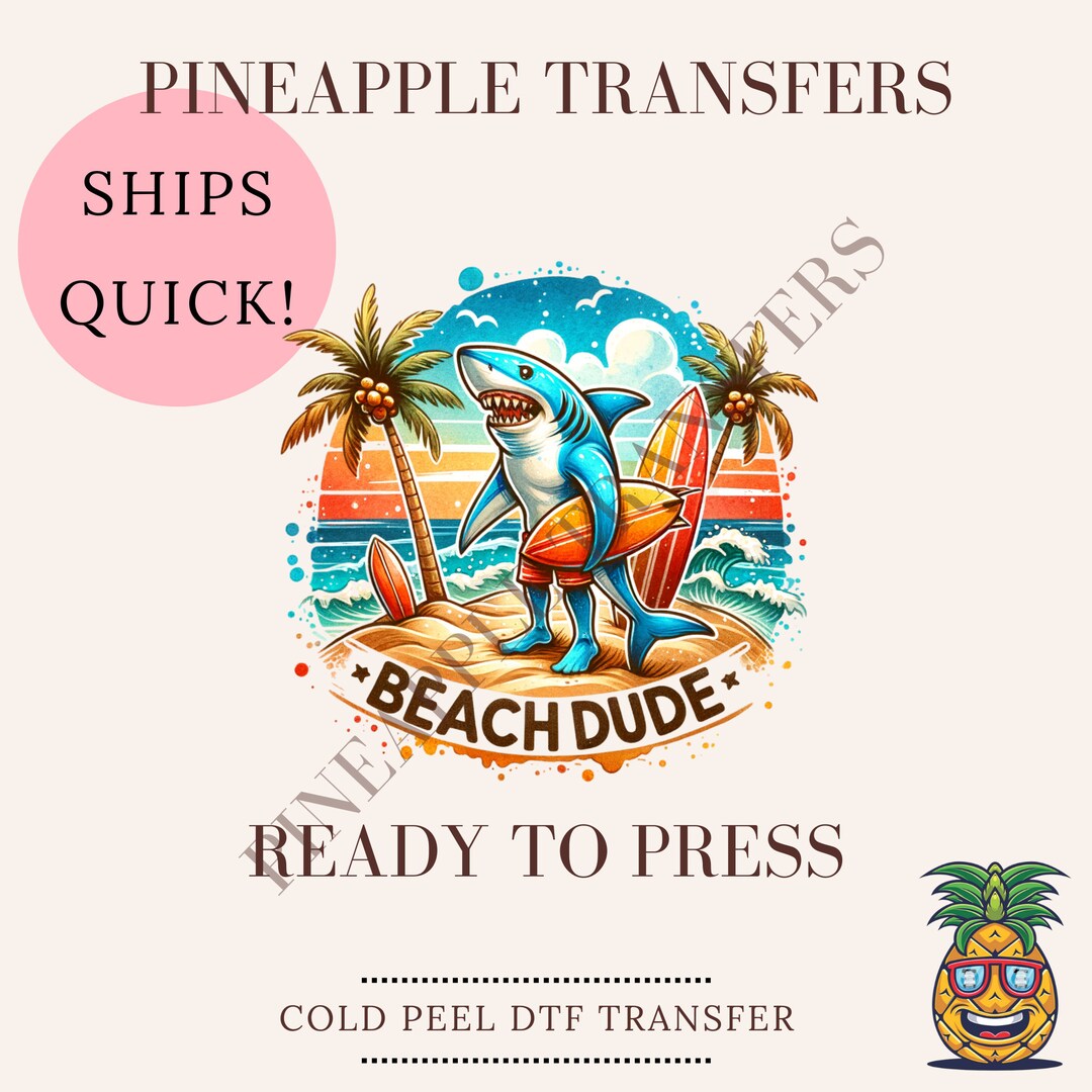 Beach Dude | DTF Transfers | Ready to Press Direct to Film Transfer ...