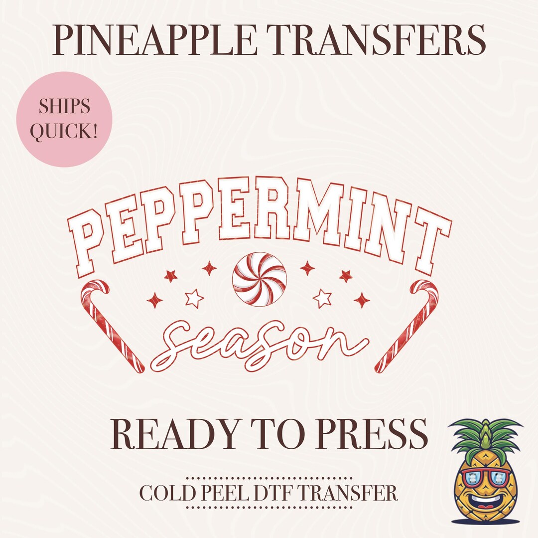 Peppermint Season | DTF Transfers | Ready to Press Direct to Film ...