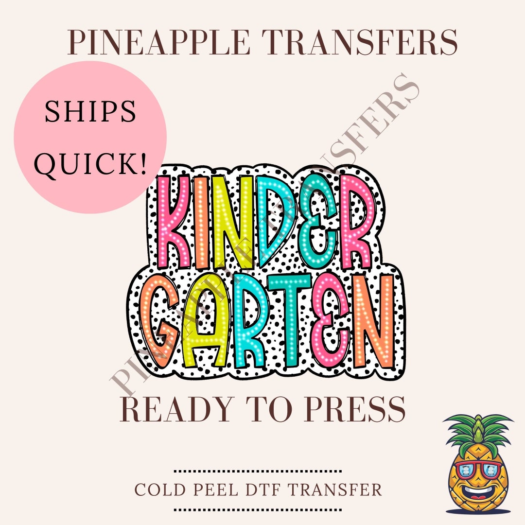 Kindergarten | DTF Transfers | Ready to Press Direct to Film Transfer ...