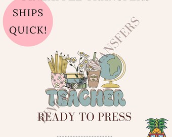 Teacher Teacher Teacher Teacher DTF Transfers Ready to Press Direct to ...