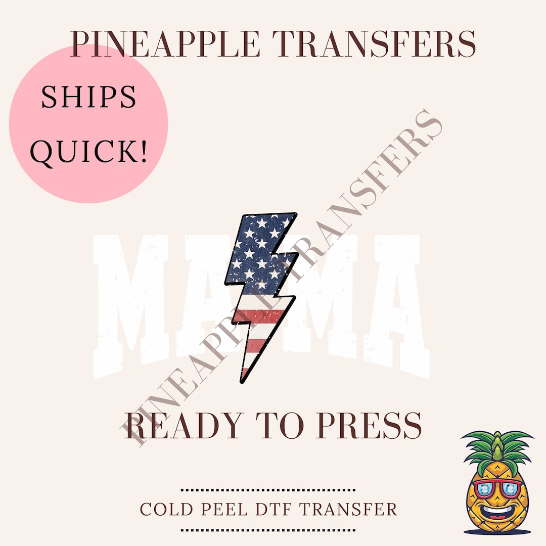 Mama 4th of July Lightning Bolt | 4th of July DTF Transfers | Cold Peel ...