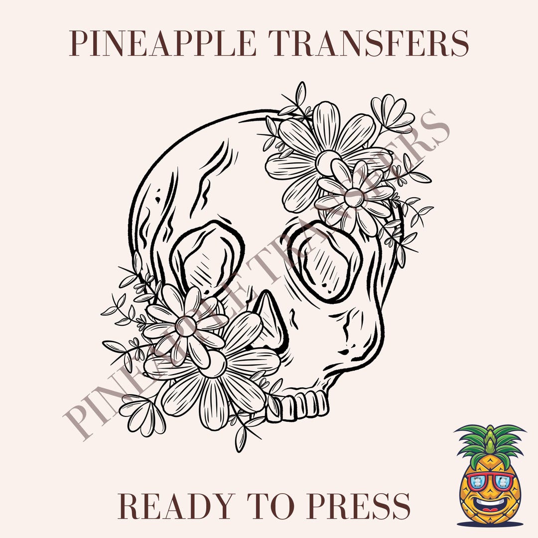 Skeleton Face | DTF Transfers | Ready to Press Direct to Film Transfer ...