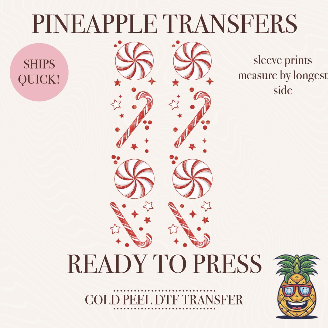Peppermint Season Sleeve | Ready to Press Direct to Film Transfer ...